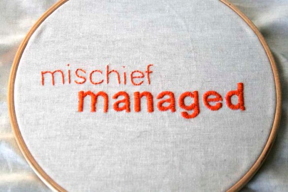 mischief managed (aka embroidery no. 2) – Rae Nudson